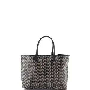 Goyard Saint Louis Tote Coated Canvas Pm - Black