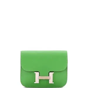 Hermès Constance Slim Wallet Evercolor - Vert Yucca