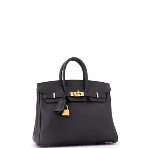Hermès Birkin Handbag 25 Grey Jonathan With Gold Hardware - Graphite