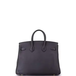 Hermès Birkin Handbag 25 Grey Jonathan With Gold Hardware - Graphite