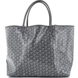 Goyard Saint Louis Reversible Tote Coated Canvas And Printed Canvas Gm - Grey