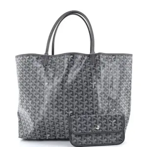 Goyard Saint Louis Reversible Tote Coated Canvas And Printed Canvas Gm - Grey