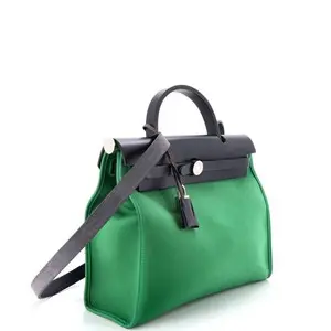 Hermès Herbag Zip Leather And Toile 31 - Green