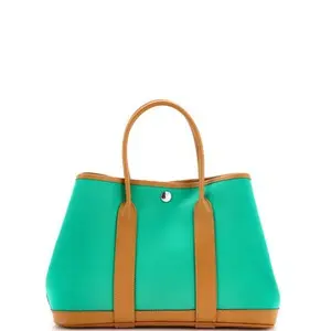 Hermès Garden Party Tote Toile And Leather 30 - Green