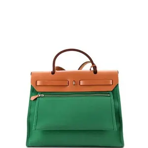 Hermès Herbag Zip Leather And Toile 31