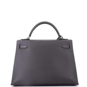 Hermès Kelly Handbag Epsom With Palladium Hardware 32 - Grey