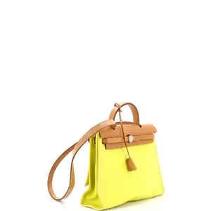 Hermès Herbag Zip Berline Vache Canvas And Leather 31 - Yellow