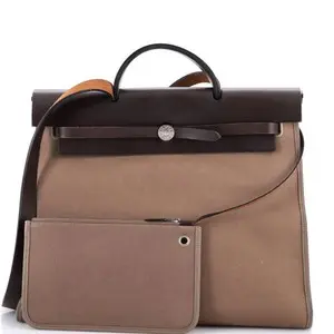 Hermès Herbag Zip Leather And Toile 39 - Grey