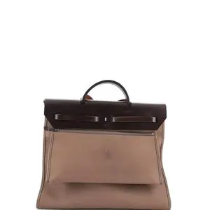 Hermès Herbag Zip Leather And Toile 39 - Grey