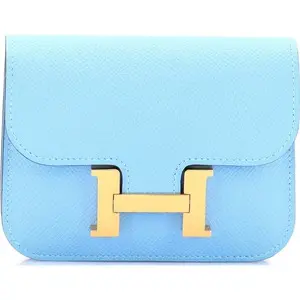Hermès Constance Slim Wallet Epsom - Celeste