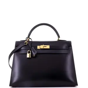 Hermès Kelly Handbag Box Calf With Gold Hardware 32 - Black