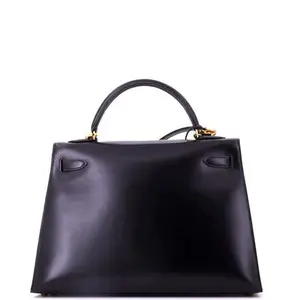 Hermès Kelly Handbag Black Box Calf With Gold Hardware 32 - Noir