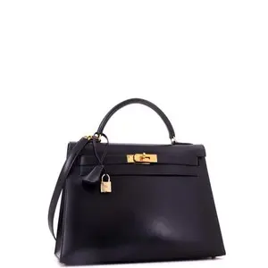 Hermès Kelly Handbag Box Calf With Gold Hardware 32