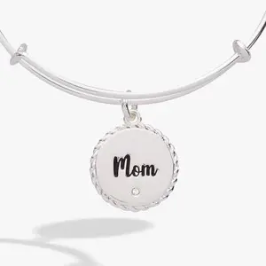 ALEX AND ANI Mom Charm Bangle - Silver