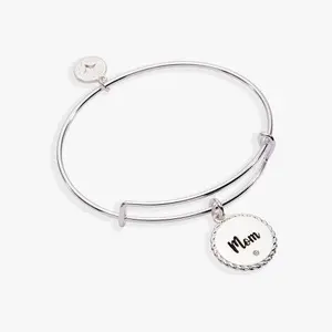 ALEX AND ANI Mom Charm Bangle - Silver