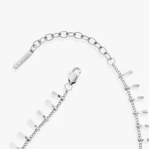 ALEX AND ANI Paddle Tassel Chain Anklet - Silver
