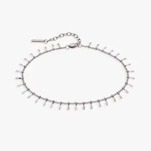 ALEX AND ANI Paddle Tassel Chain Anklet - Silver