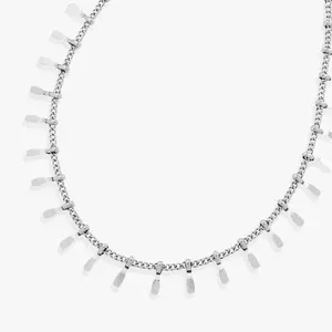 ALEX AND ANI Paddle Tassel Chain Anklet - Silver