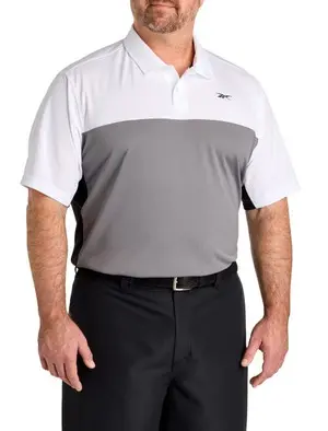 REEBOK Big & Tall Colorblocked Polo Shirt V2 - Grey
