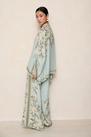 RAISHMA Hilda Floral Print Wide-leg Trousers