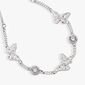 ALEX AND ANI Glass Butterfly Bolo Bracelet