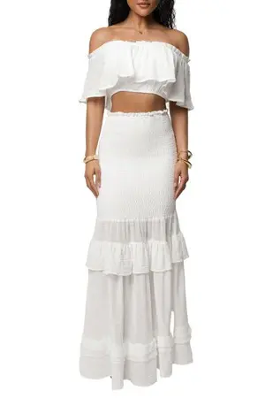 JLUXLABEL Ruffled Cotton Skirt Set