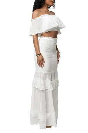 JLUXLABEL Ruffled Cotton Skirt Set