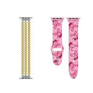 POSH TECH Silicone And Stainless Steel Bands For Apple Watch And Smartwatch