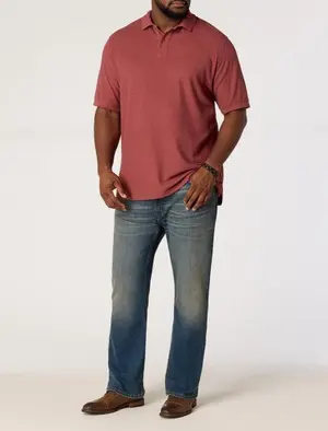 TRUE NATION BY DXL Big & Tall Garment-dyed Polo Shirt - Fired Brick