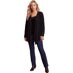 Roaman's Lightweight Cardigan Sweater - Black