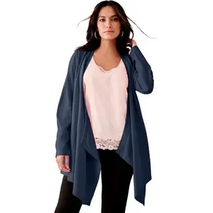 Roaman's Lightweight Cardigan Sweater - Navy