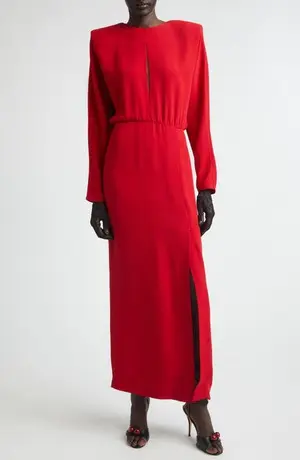 Valentino Garavani Long-sleeve Silk Cady Couture Dress - Red