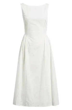 Sam Edelman Eyelet Sleeveless Fit & Flare Midi Dress