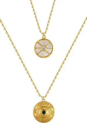 RETRO CHIC Compass Layered Necklace Set
