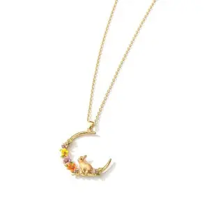 BILL SKINNER STUDIO Rabbit Hoop Pendant Necklace - Flower Rabbit