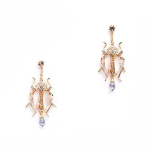 BILL SKINNER STUDIO Bejewelled Beetle Drop Earrings - Bettle