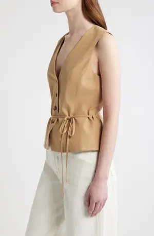 Rag & Bone Paulette Tie Waist Vest - Fawn