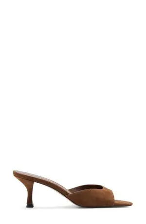 Mango Funnel Heel Suede Slide Sandals