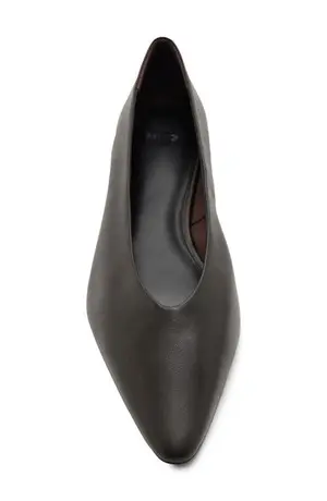 Mango Pointed Toe Leather Ballerinas