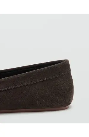Mango Suede Bow Loafer