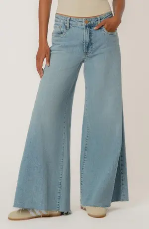 Kut From The Kloth Blake Fab Ab Raw Hem High Waist Super Wide Leg Jeans