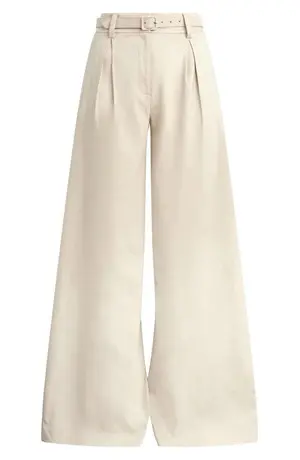 FAVORITE DAUGHTER The Miranda Wide Leg Linen Blend Pants - Light Khaki