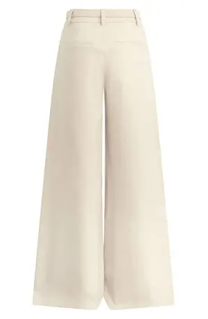 FAVORITE DAUGHTER The Miranda Wide Leg Linen Blend Pants - Light Khaki