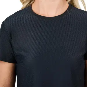 SOFIBELLA Mesh Short Sleeve Tennis Shirt - Black