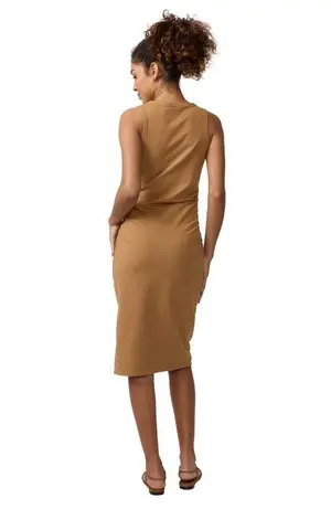 INGRID & ISABEL Ruched Bodycon Tank Dress - Brown