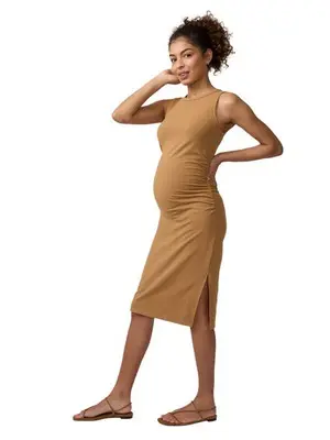 INGRID & ISABEL Ruched Bodycon Tank Dress - Brown