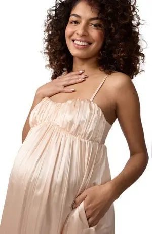 INGRID & ISABEL Satin Slip Maxi Dress