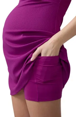 INGRID & ISABEL Ribbed Halter A-line Active Dress