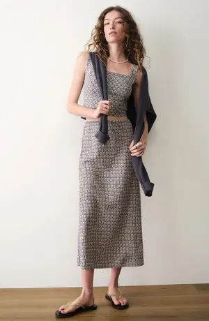 Marine Layer Zoe Seashell Print Hemp Blend Crop Tank