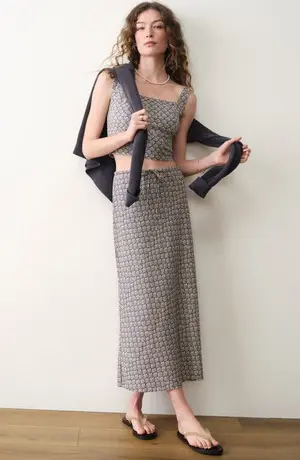 Marine Layer Zoe Seashell Print Hemp Blend Crop Tank